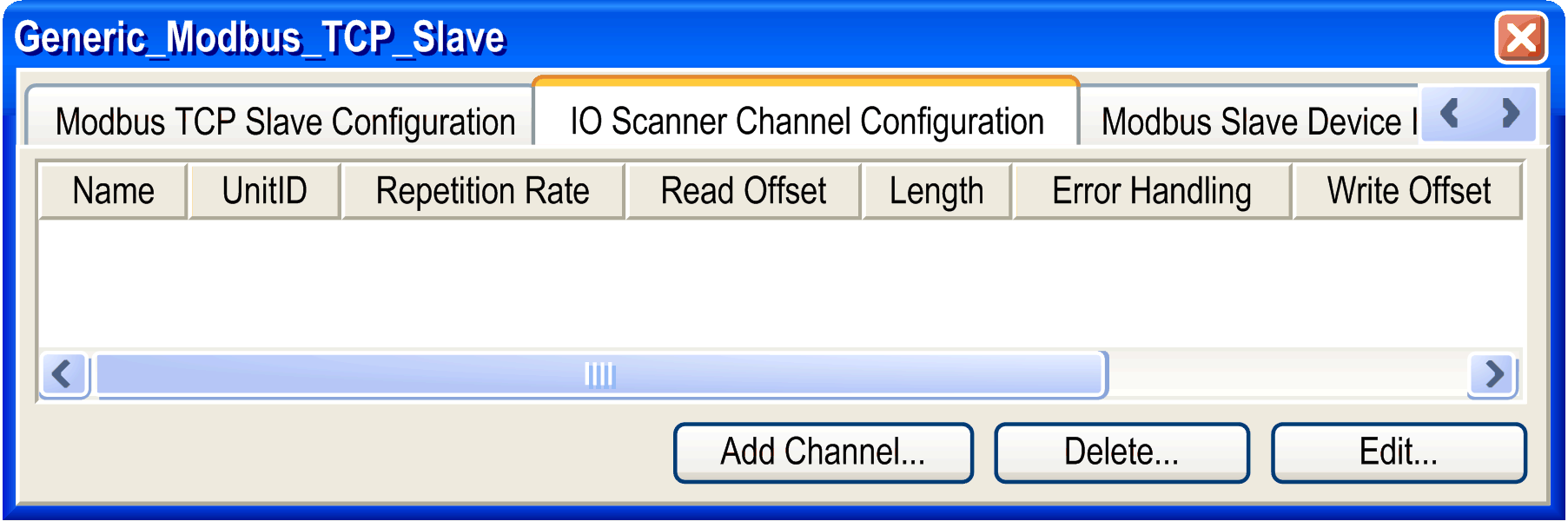 Configuring a Generic Device on the Modbus TCP IOScanner